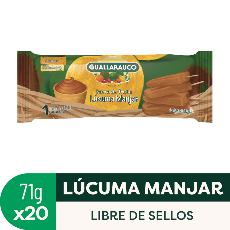 Barra de fruta Lúcuma Manjar x20 – Guallarauco